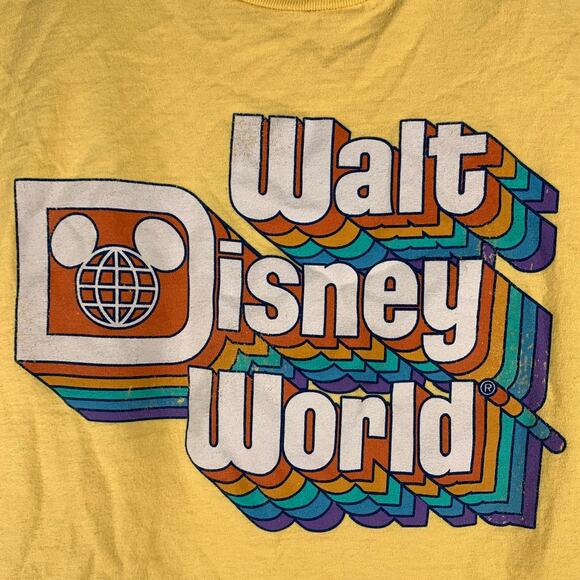 Disney | Tops | Disney Shirt Medium Walt Disney World Rainbow Logo ...